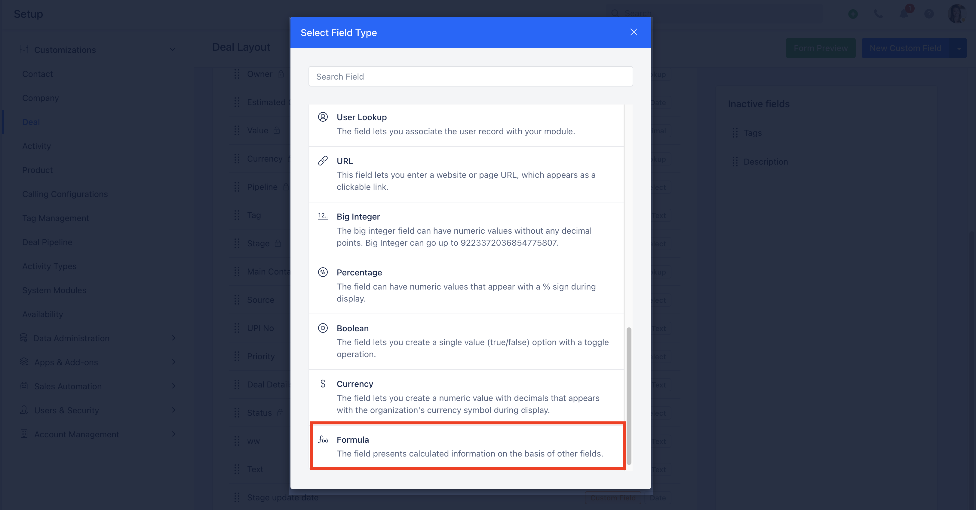 What Are Formula Fields And Managing Them Salesmate