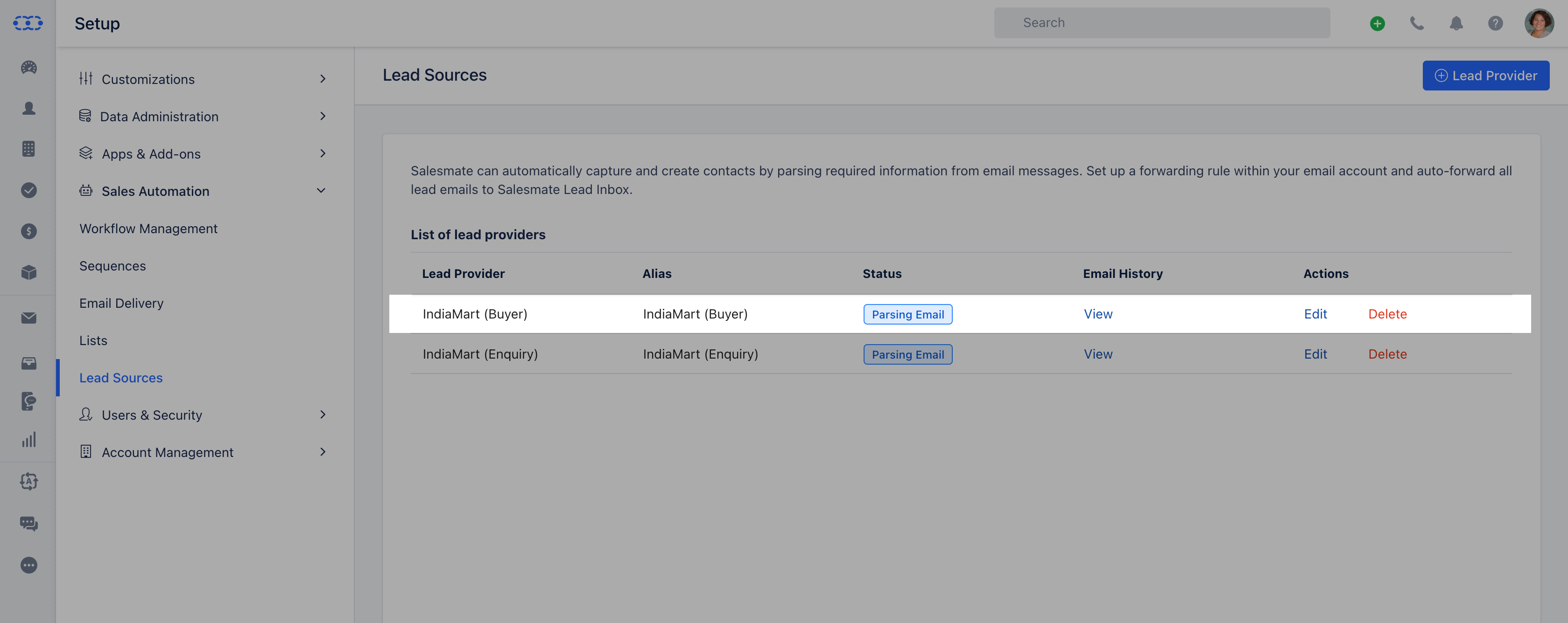 Lead Parsing via Email – Salesmate
