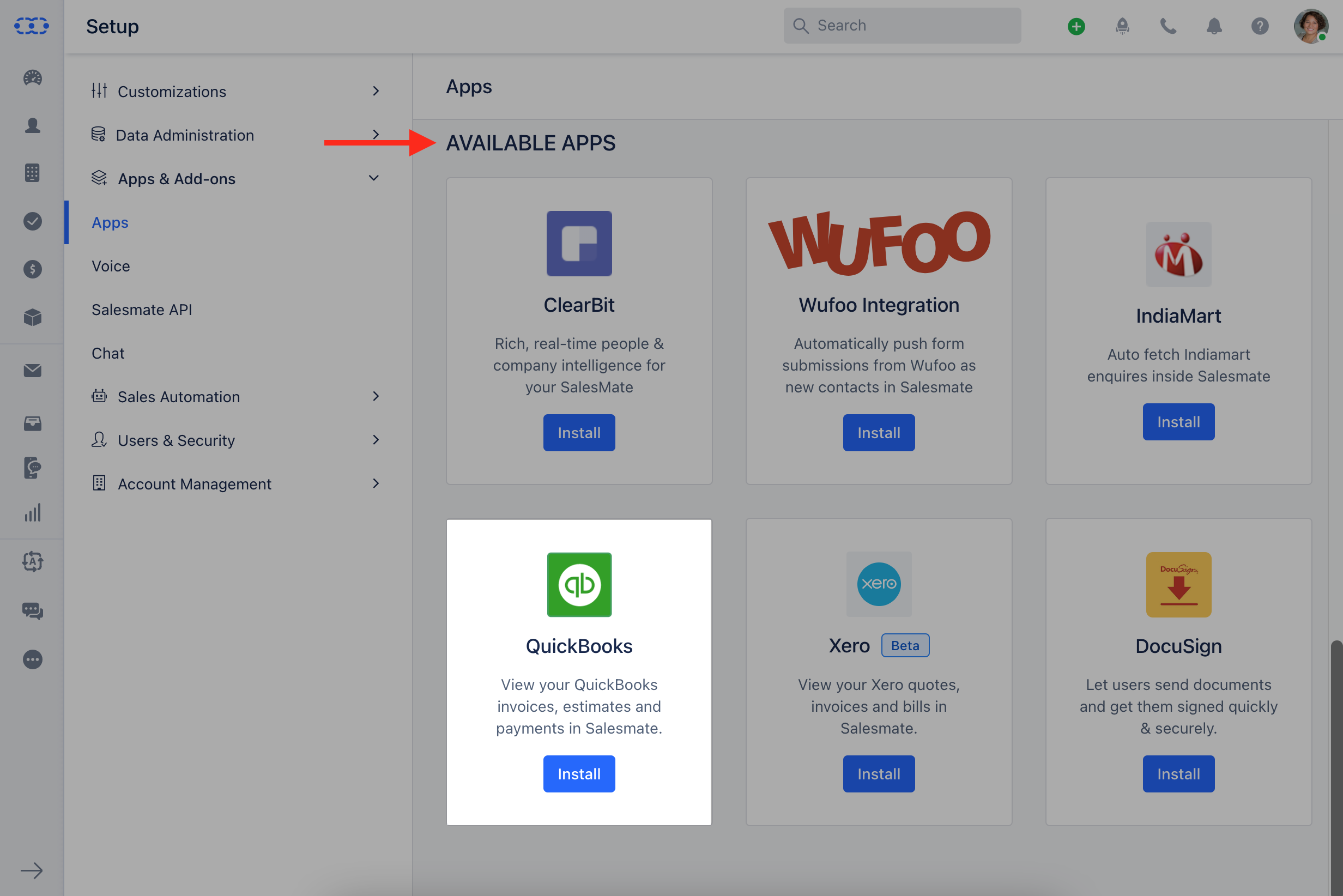 Quickbooks Online Integration – Salesmate