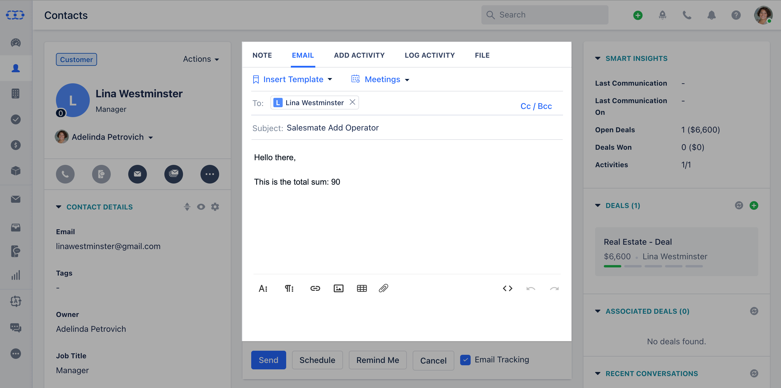 Inserting Numeric Operators In Email Template Using Liquid Js Salesmate 7703
