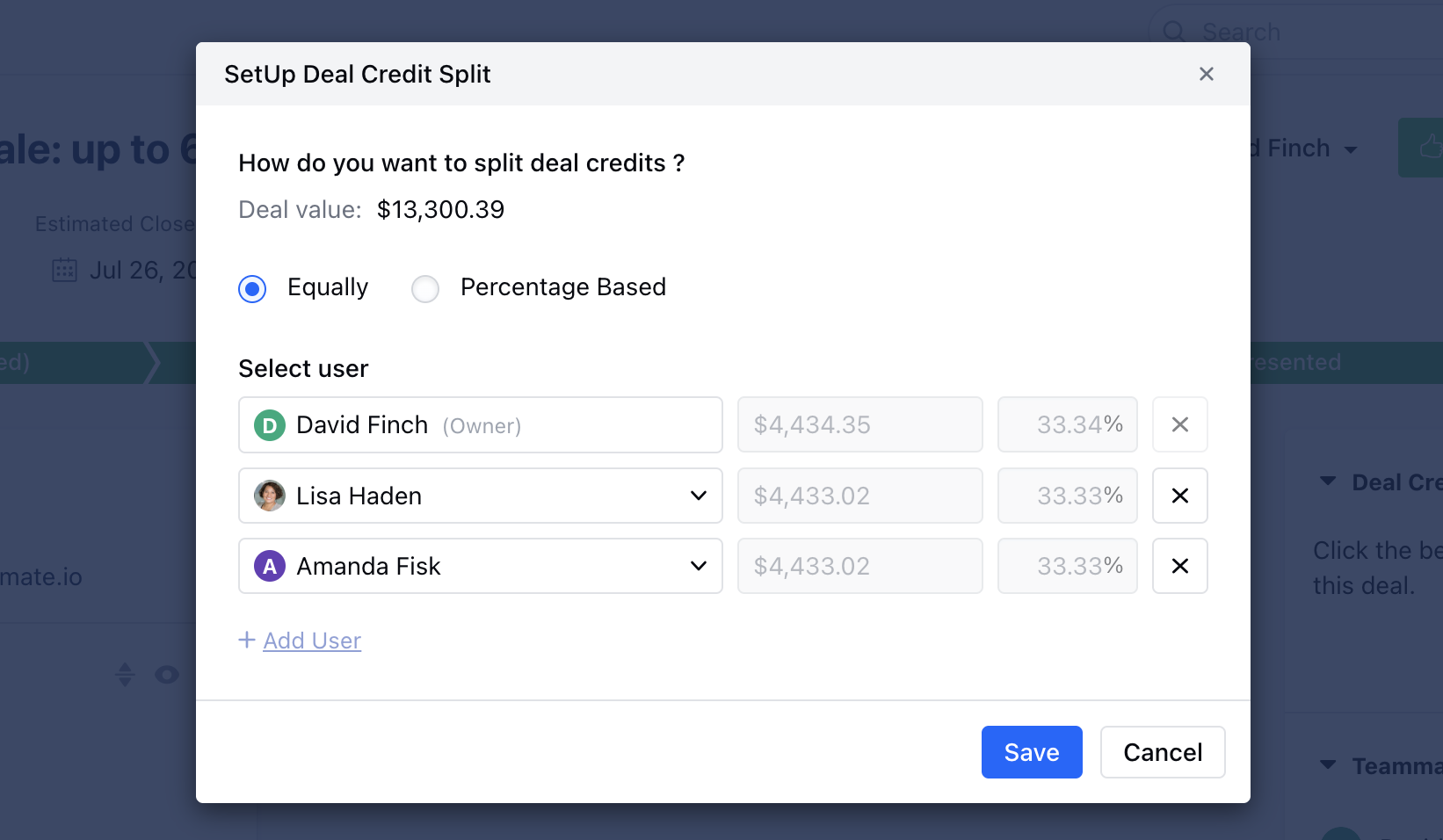 Split Deal Credit – Salesmate