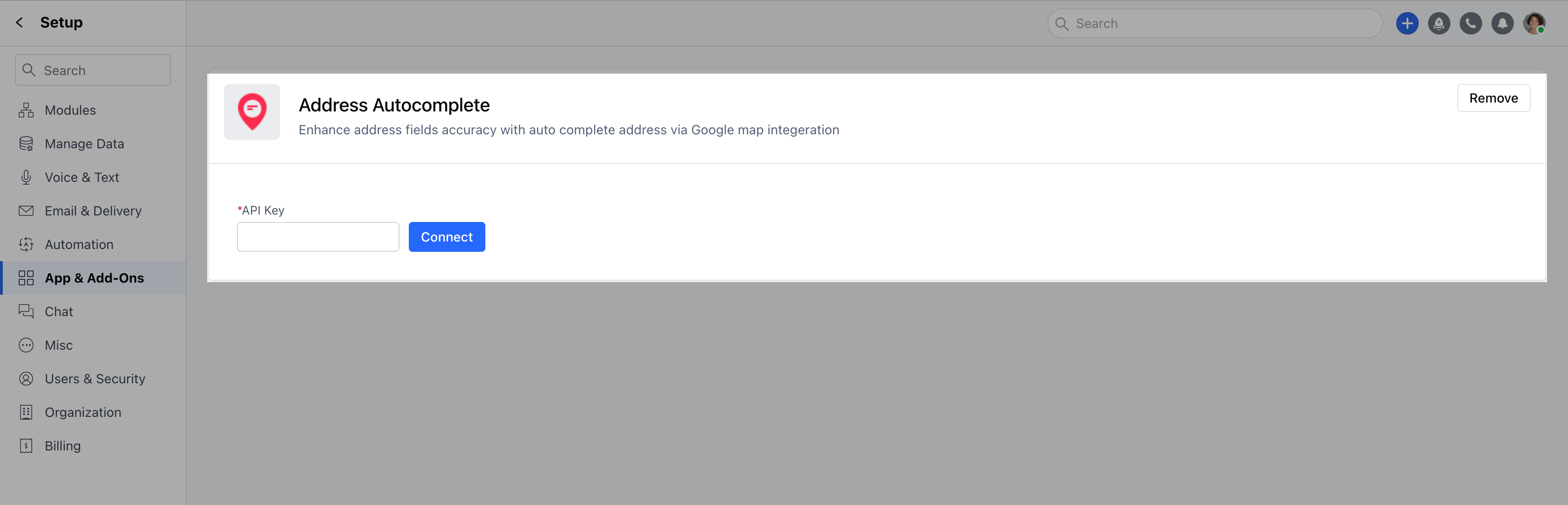 Address Autocomplete – Salesmate