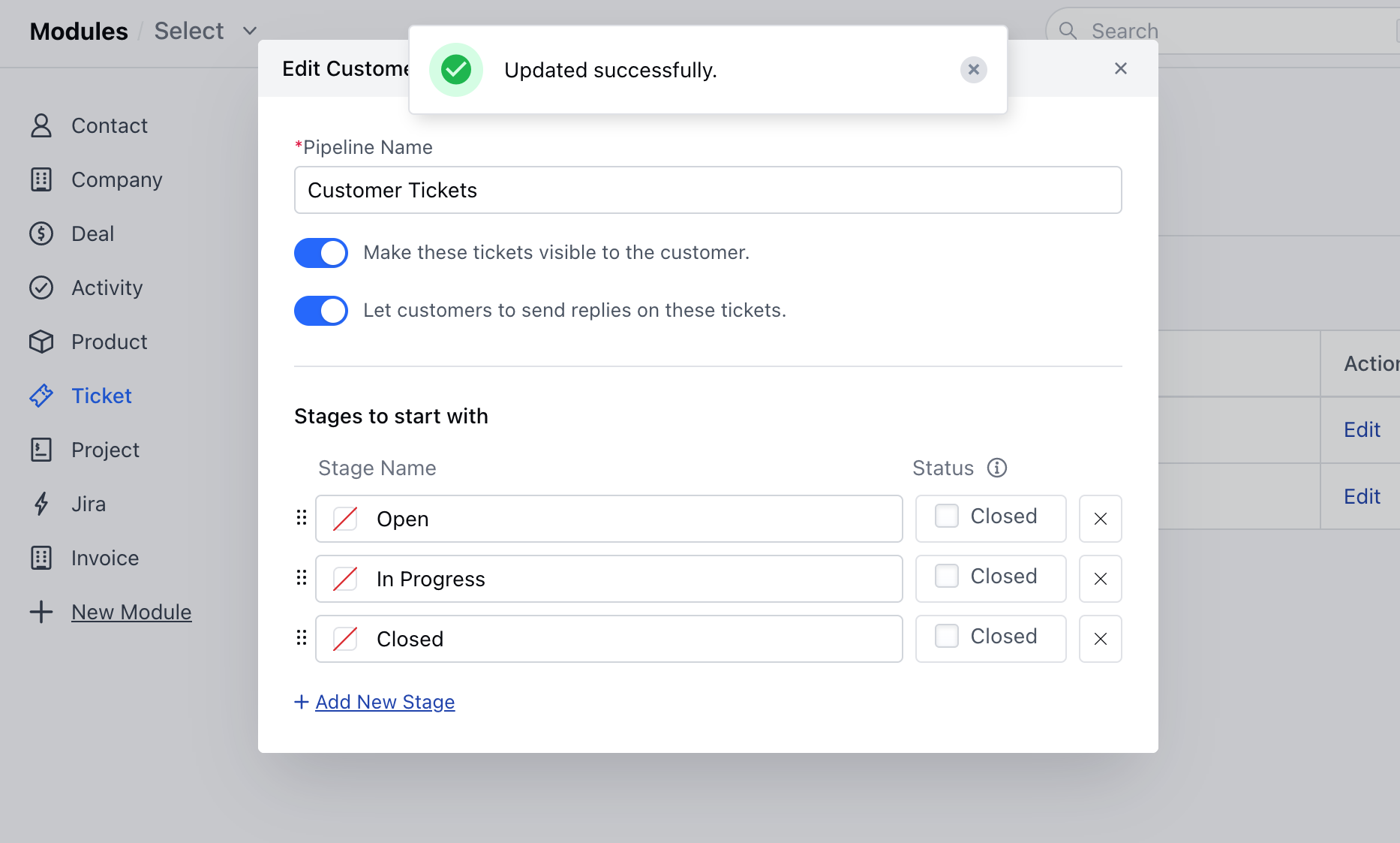 How To Set A Ticket Pipeline Type Salesmate
