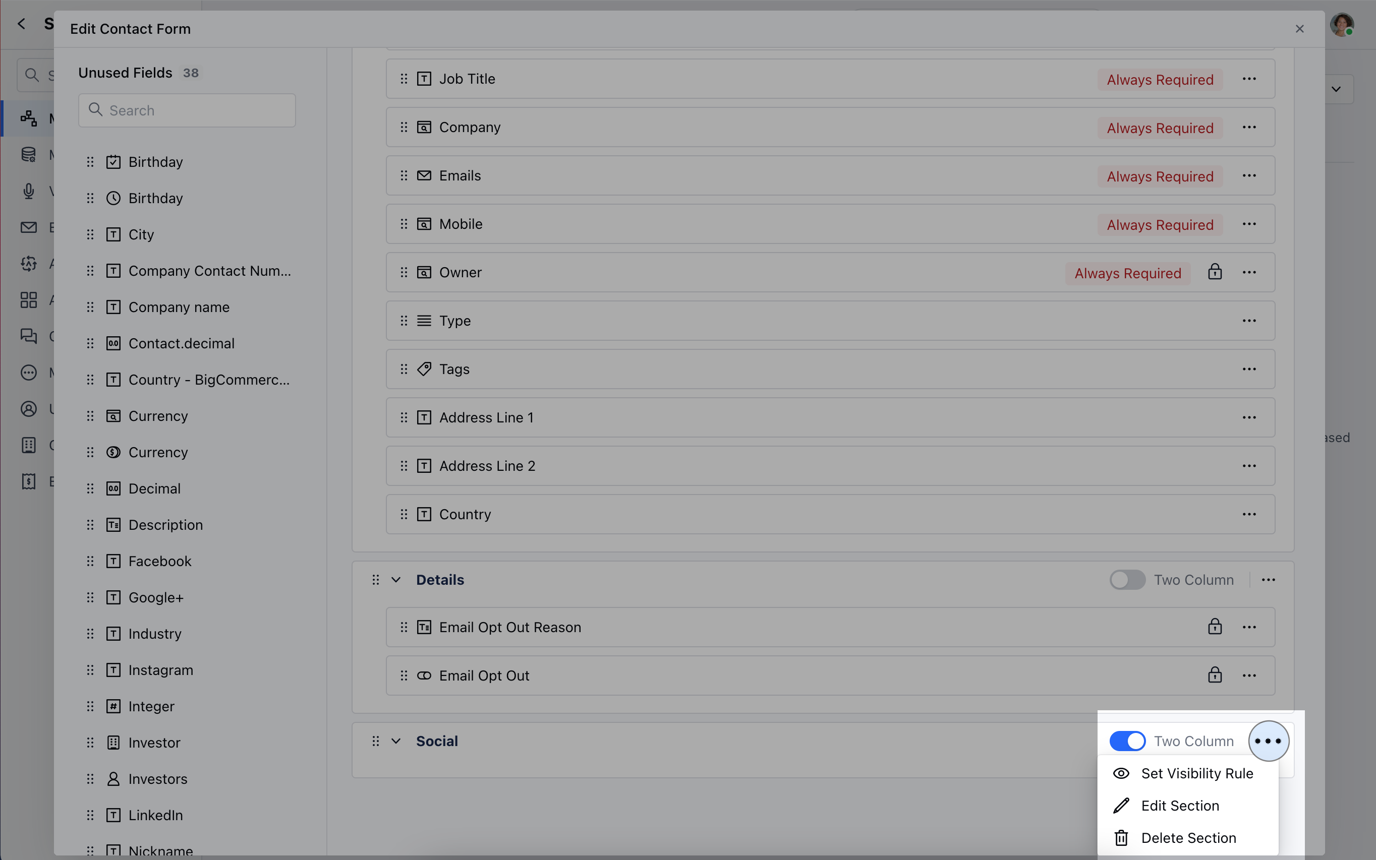 How To Create New Section For Module Create Forms Salesmate 