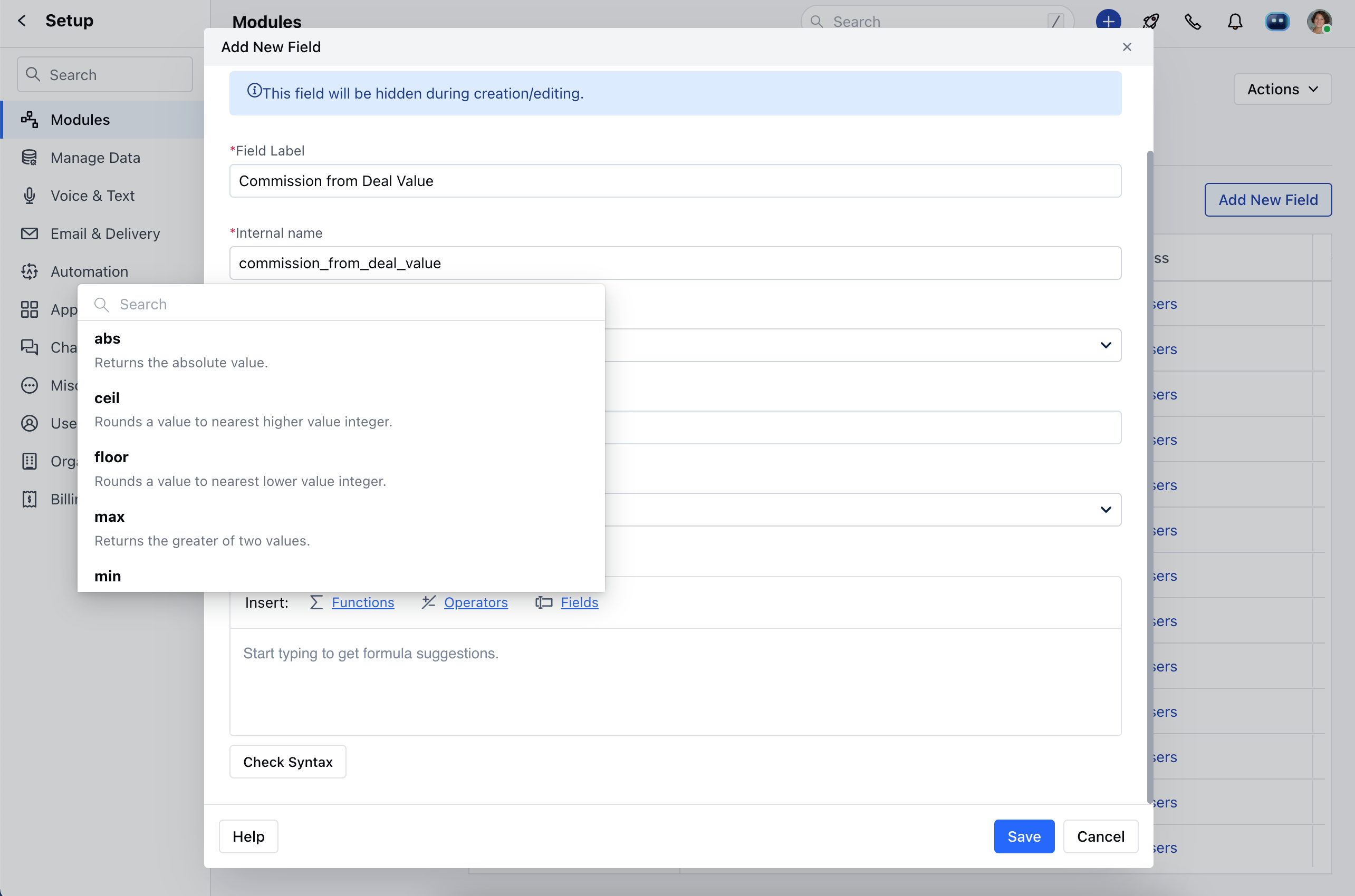 What are Formula Fields and Managing them – Salesmate