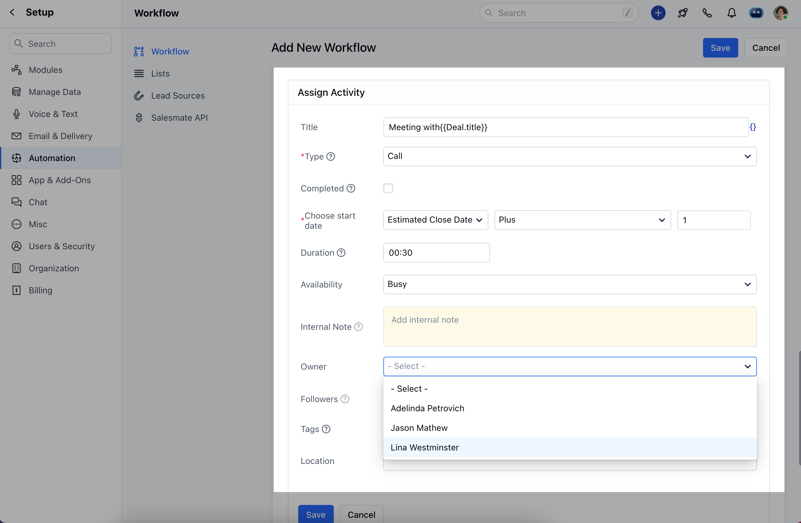 How Can I Assign An Activity To The User Salesmate