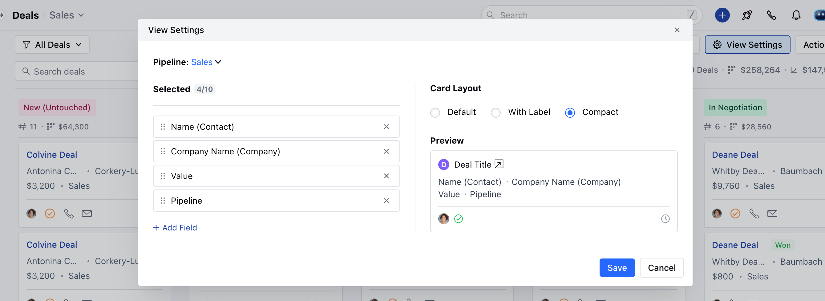 How To Customize Deal Card In A Pipeline Salesmate