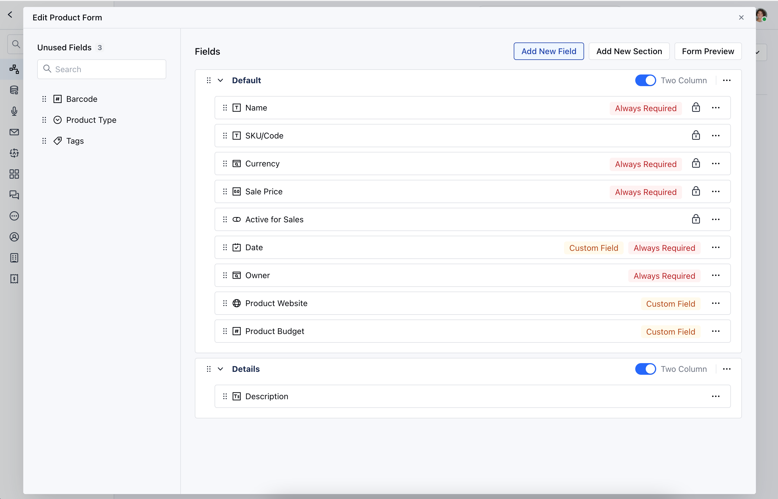 Product module Customization – Salesmate