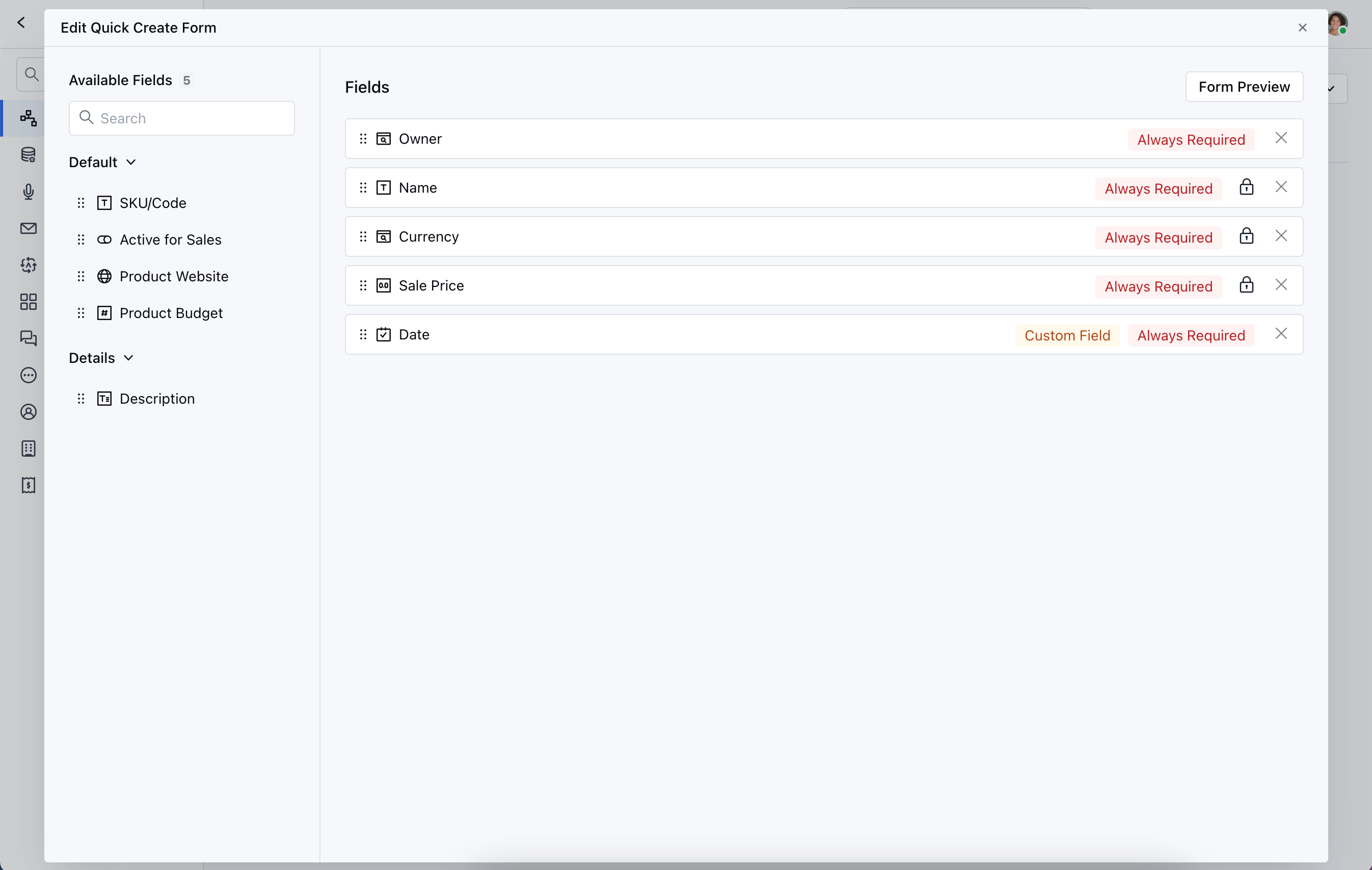 Product module Customization – Salesmate