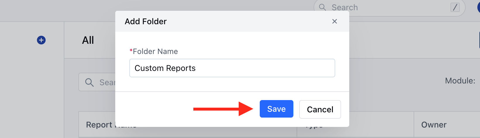 Creating Folders in Reports – Salesmate