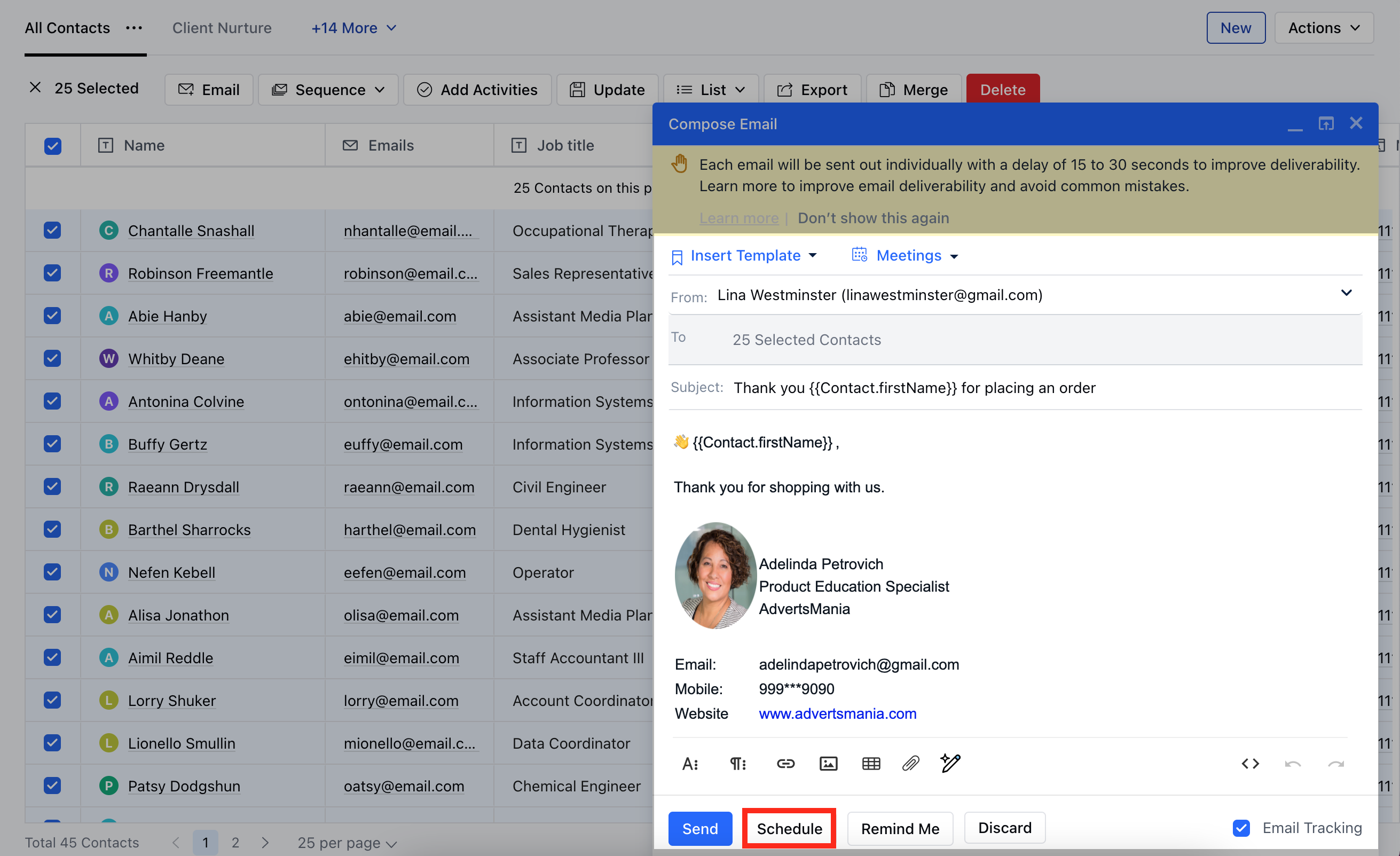 How to Send/Schedule Bulk Emails to my leads & contacts? – Salesmate