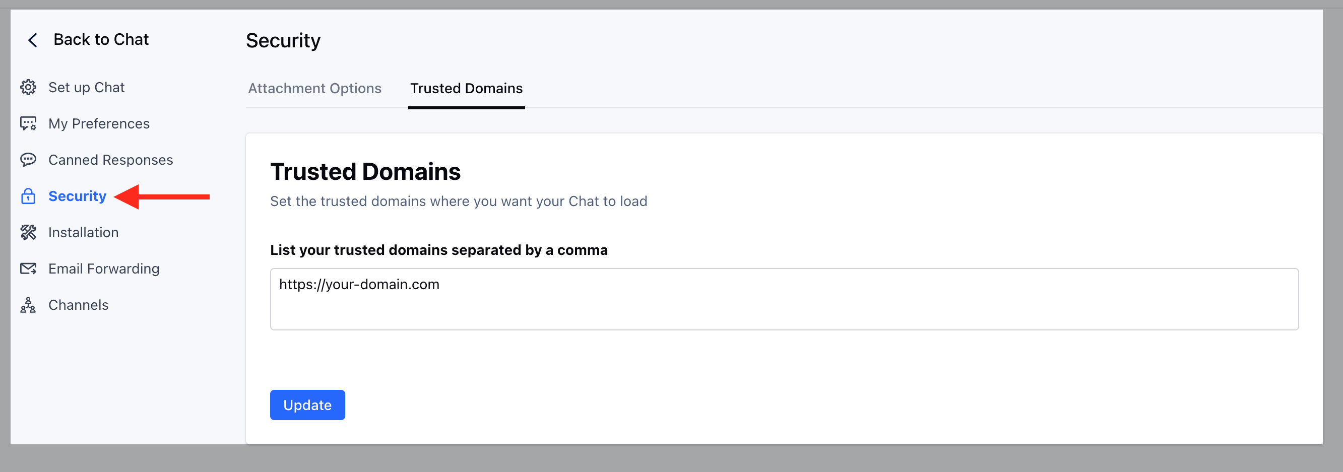 Whitelist your trusted domain for Chats – Salesmate