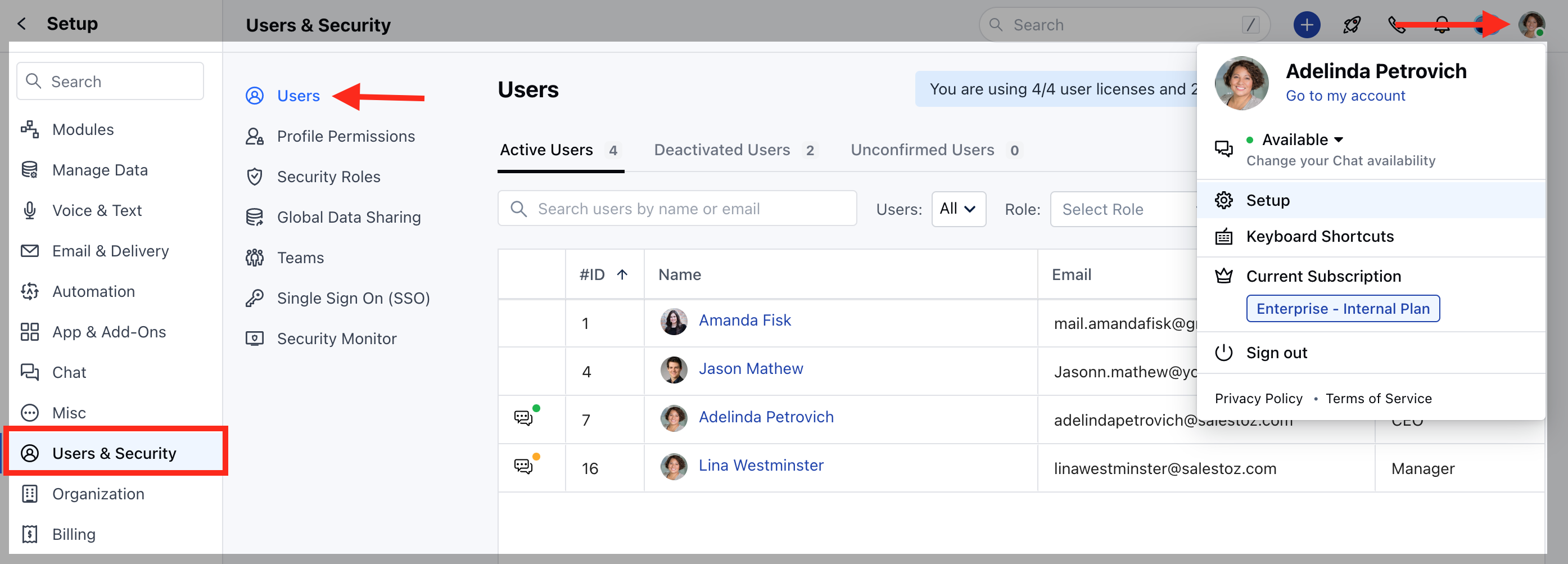 Manage Salesmate Chat licenses – Salesmate