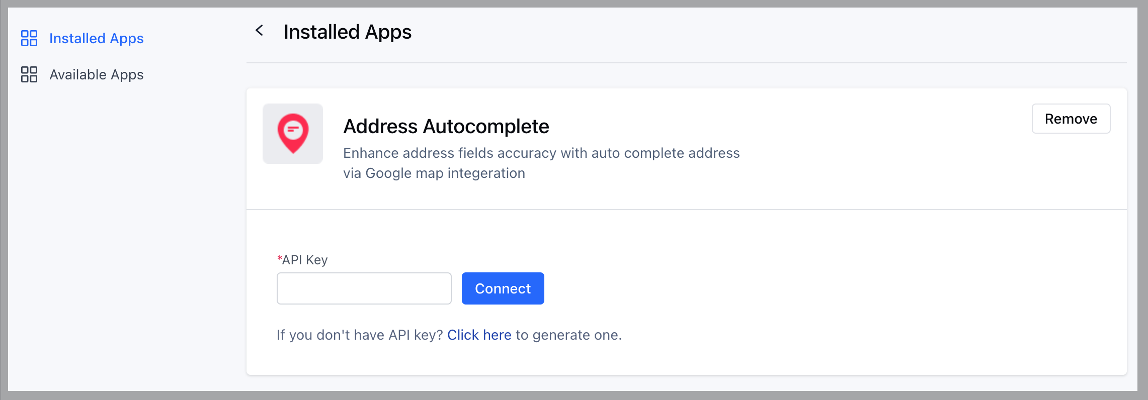 Address Autocomplete – Salesmate