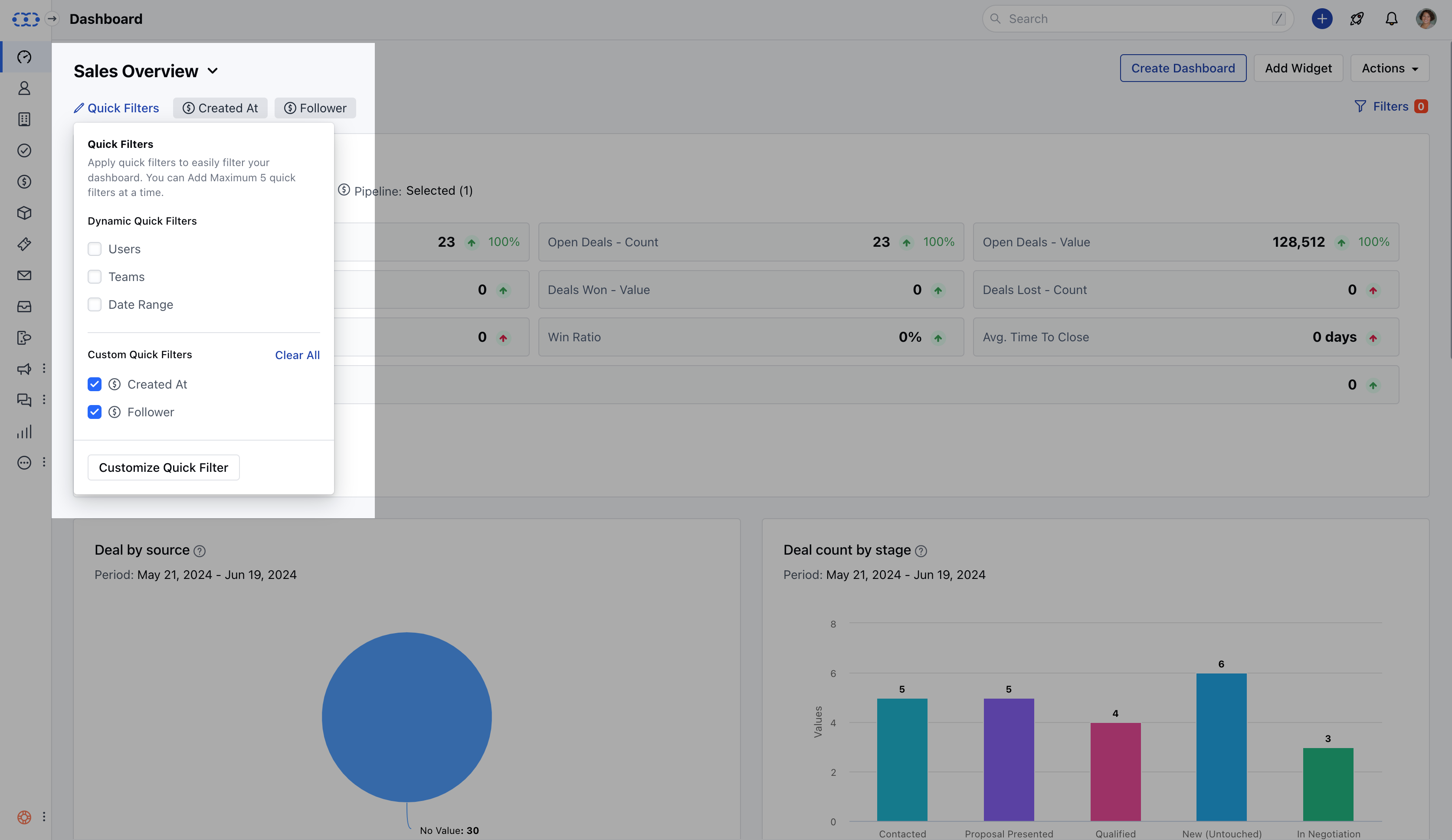 How to Remove the Dashboard Filters – Salesmate