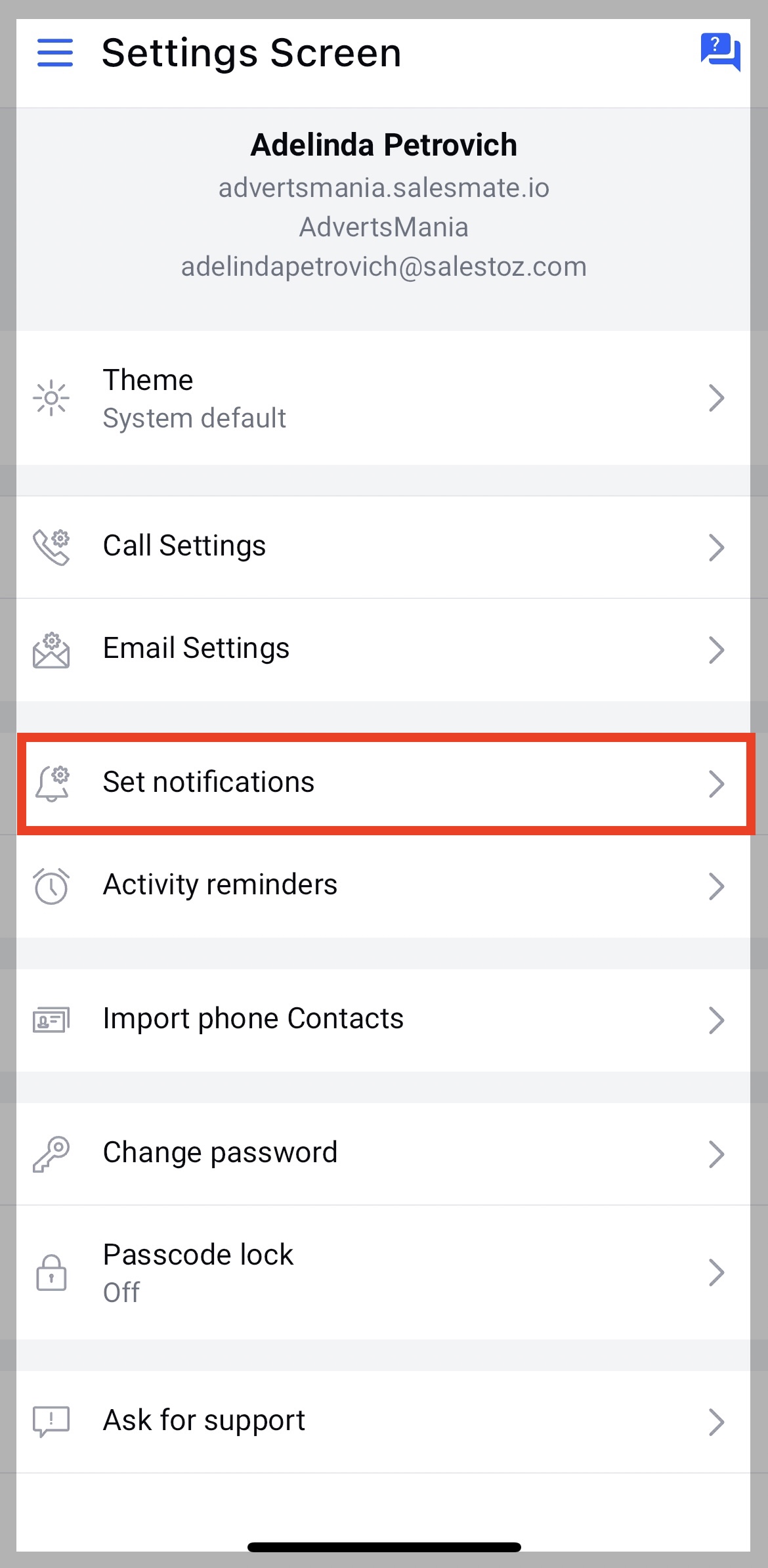 How To Set The Notification Preference In Mobile App Salesmate