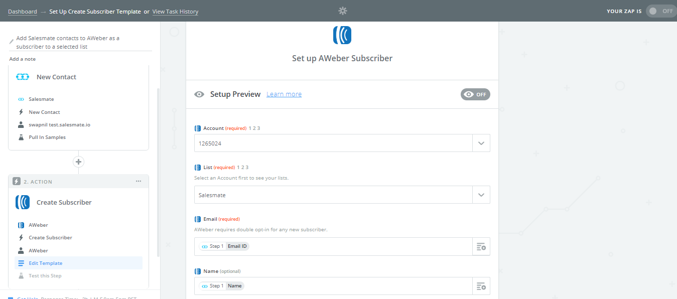 AWeber Integration – Salesmate