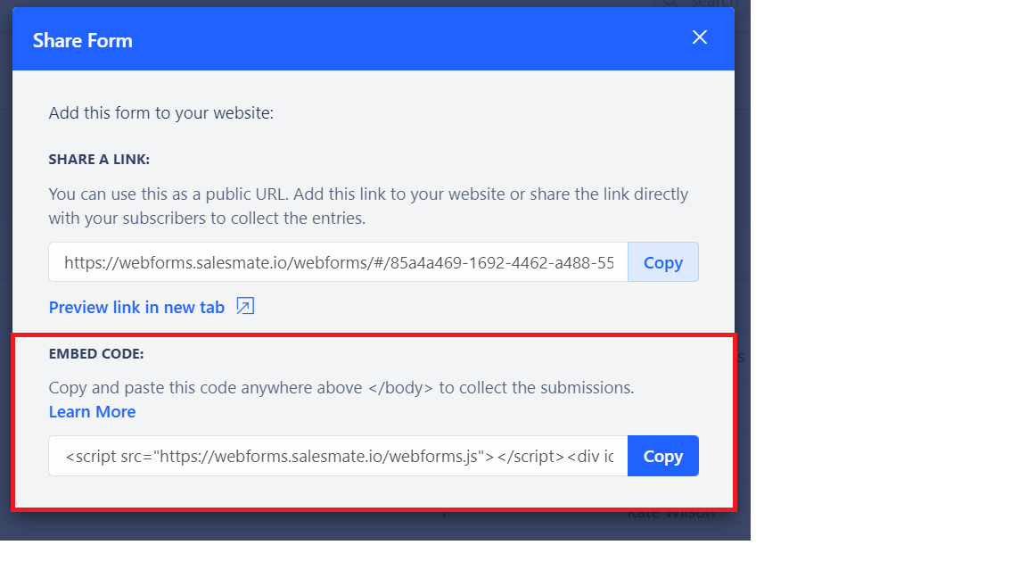 Embedding Salesmate Forms on a Website – Salesmate