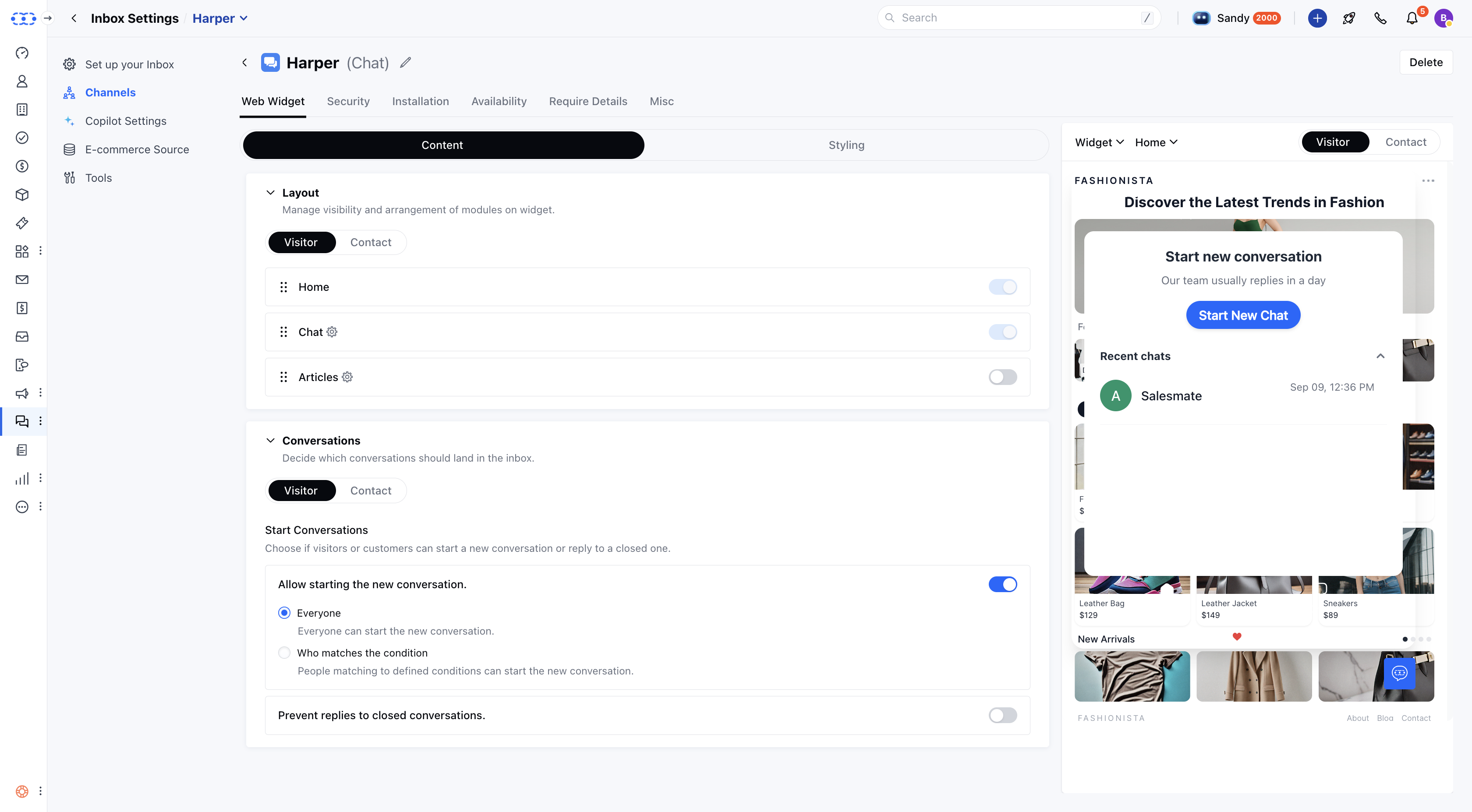 Manage Chat Inbox – Salesmate