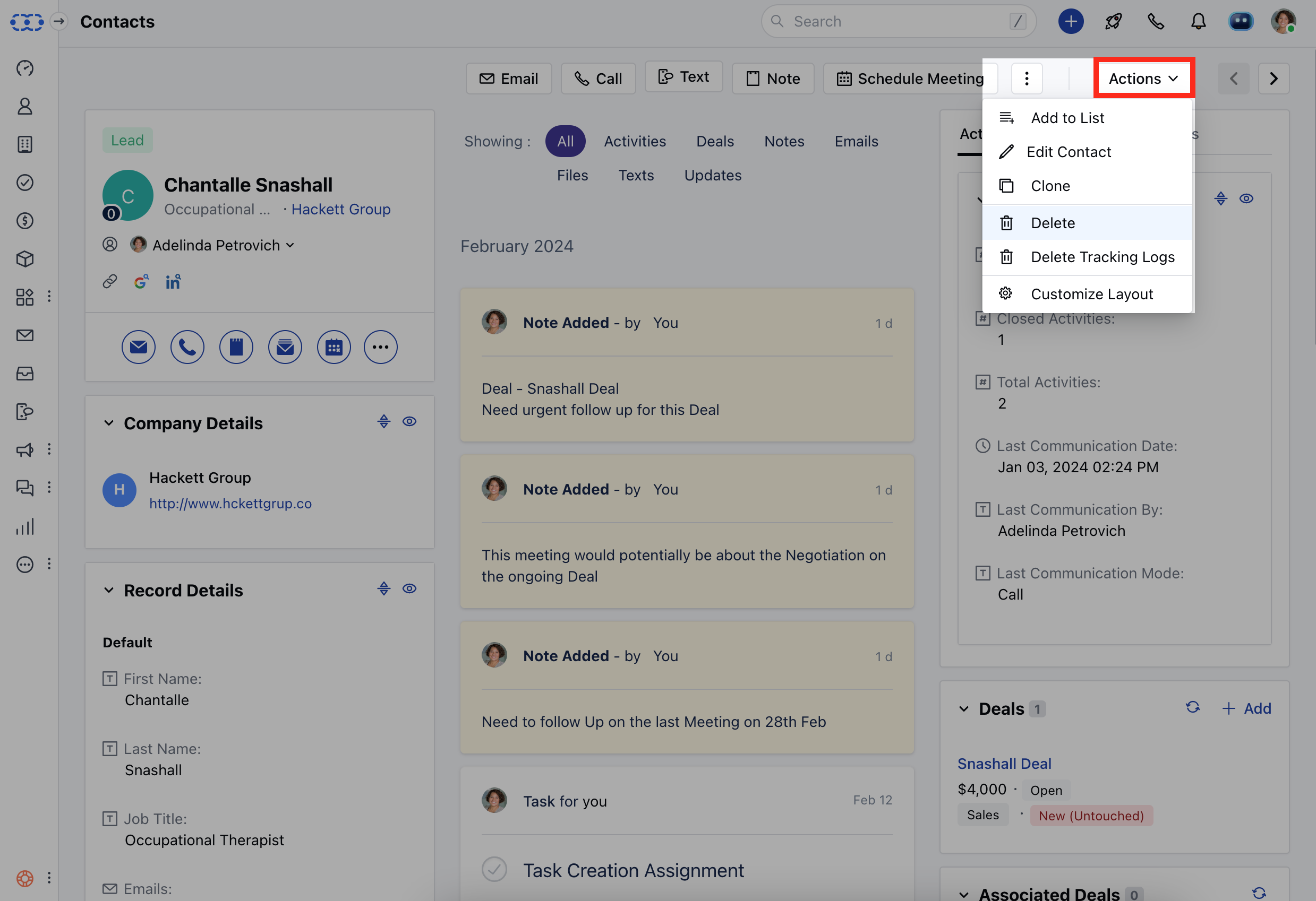 How to delete client information? – Salesmate